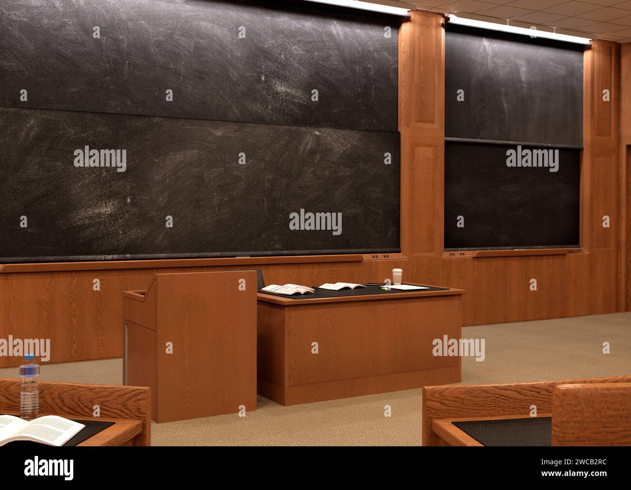 3D rendering of a college classroom interior Stock Photo - Alamy