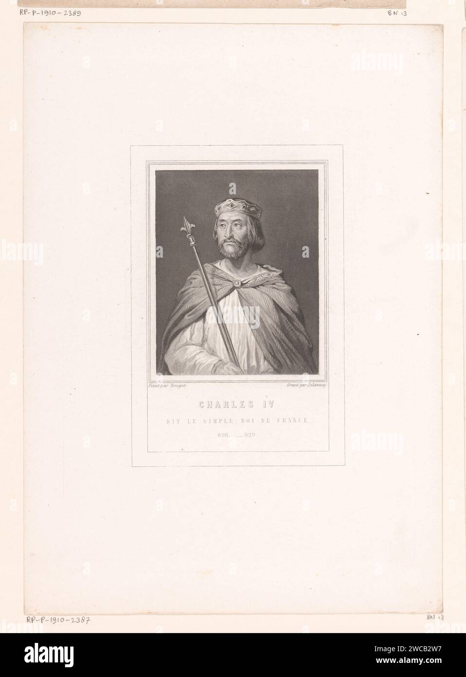 Portrait of Charles III The simple, king of France, Ferdinand Delannoy ...