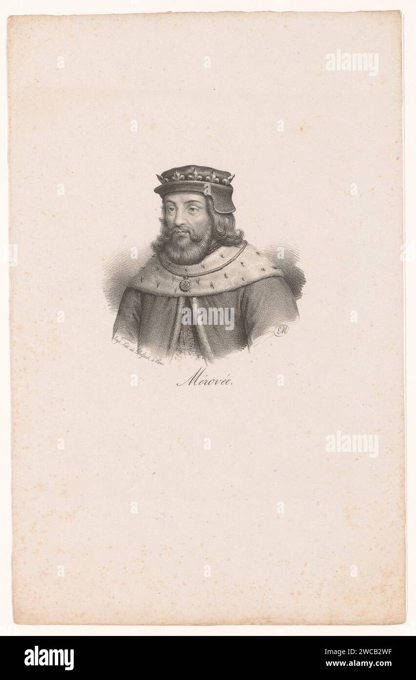Portrait of Merovech, King of Franken, Nicolas Maurin, 1825 - 1842 ...