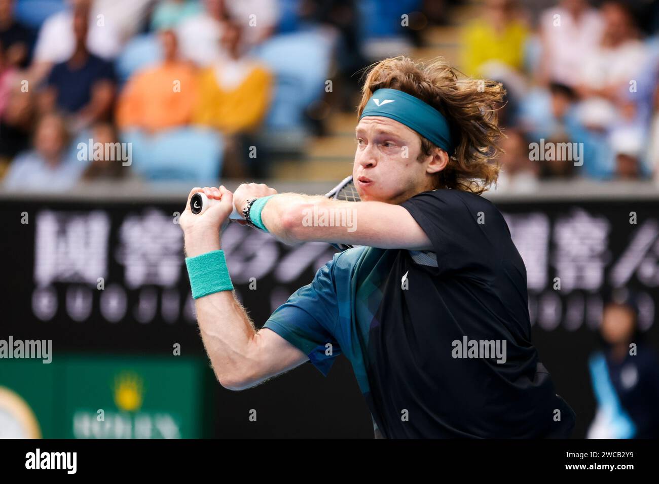 Melbourne, Victoria, Australia. 14th Jan, 2024. MELBOURNE, AUSTRALIA - JANUARY 14: Andrey Rublev ...
