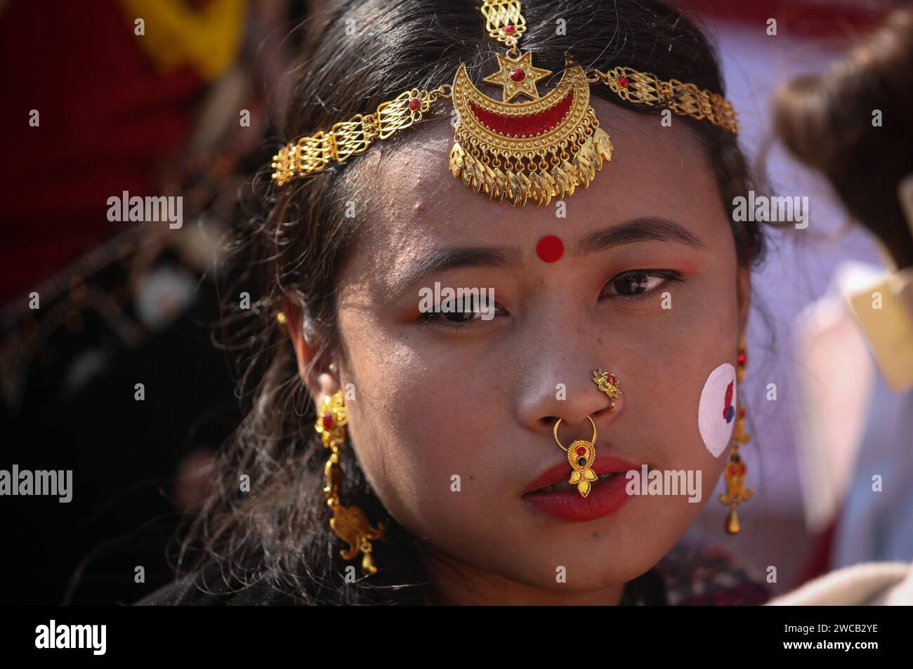 Kathmandu, Bagmati, Nepal. 15th Jan, 2024. A woman from Magar community ...