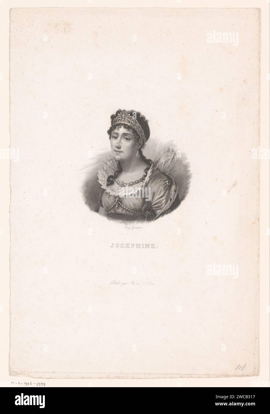 Portret van Joséphine de Beauharnais, Tony Goutière, 1838 - 1839 print ...