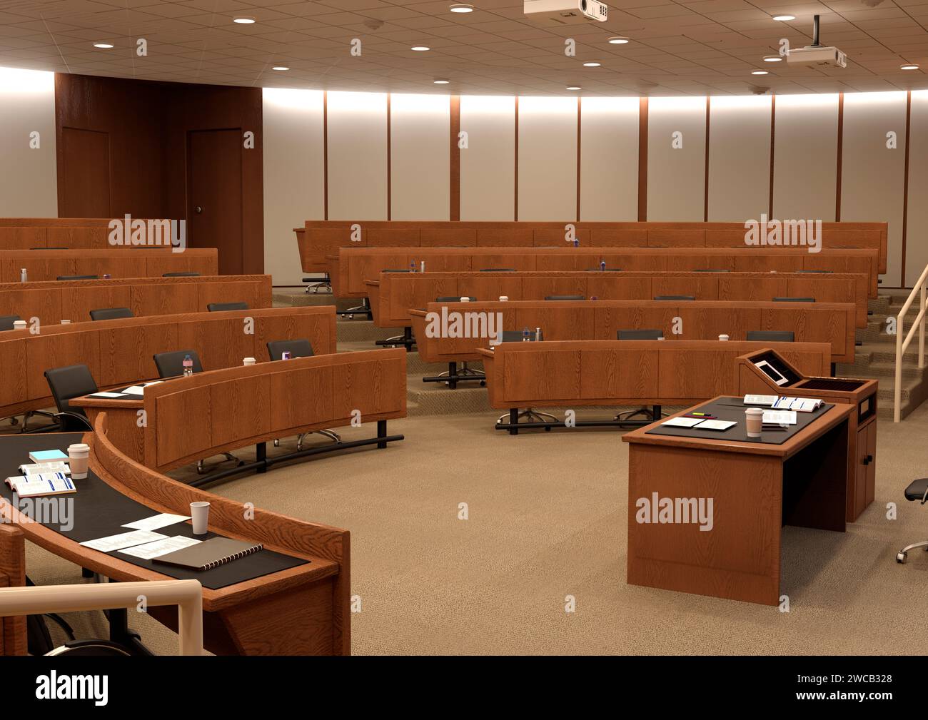 3D rendering of a college classroom interior Stock Photo - Alamy