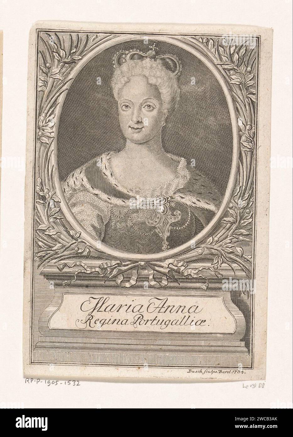 Portrait of Maria Anna van Austria, Queen of Portugal, Georg Paul Busch ...