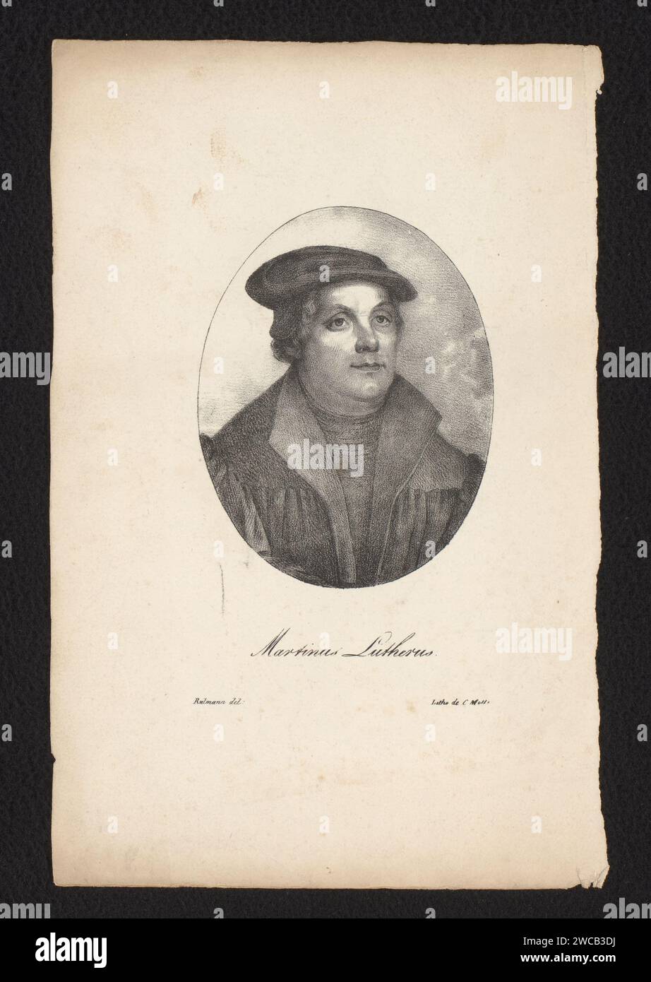 Portrayed van Martin Luther, Ludwig Rullmann, 1817 - 1837 print Paris ...