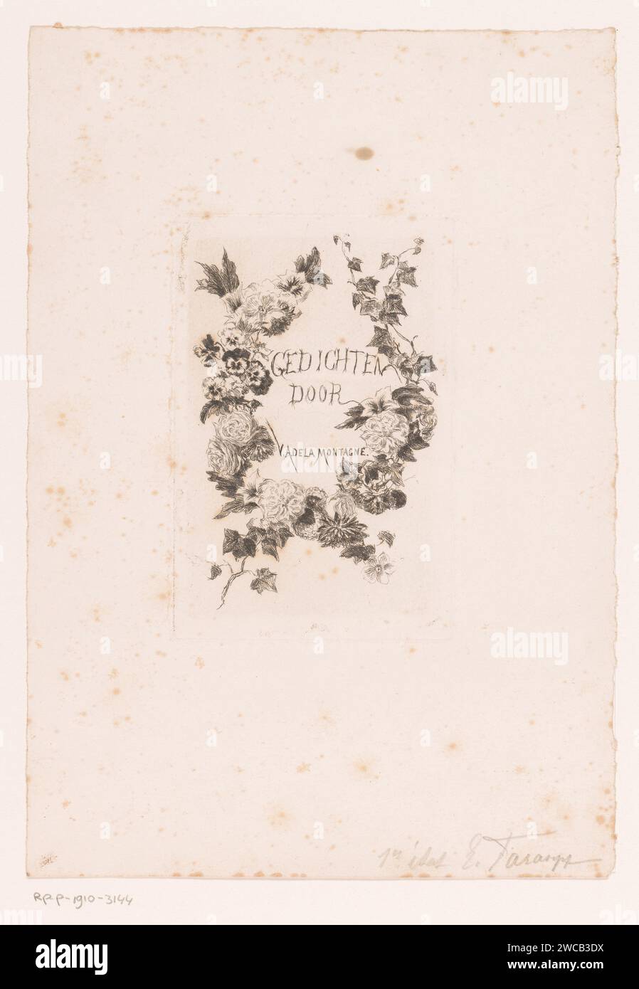 Flower Ranks, Edgard Farasyn, 1868 - 1910 print paper etching flowers ...