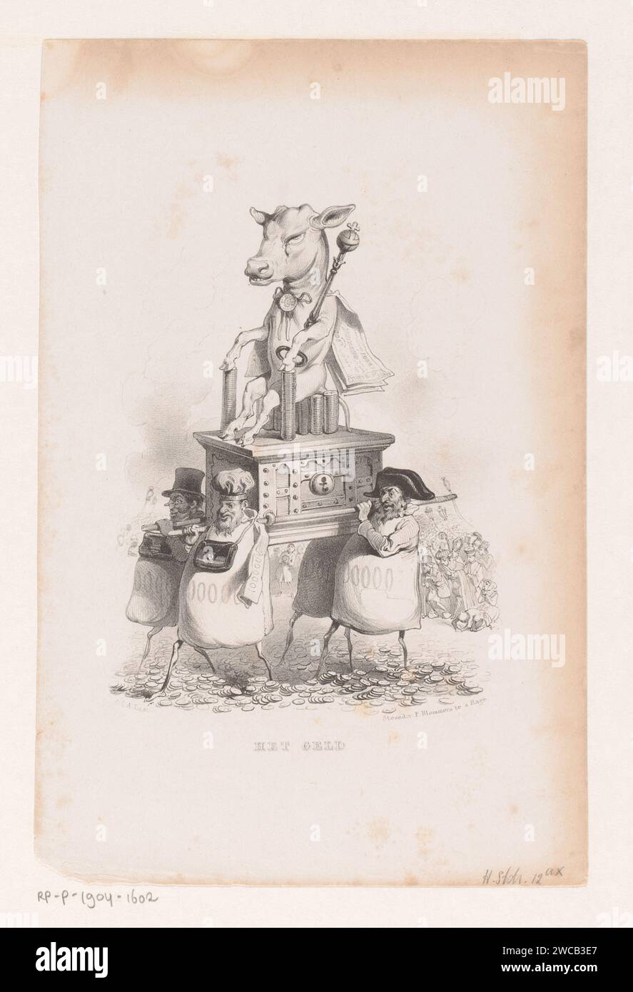 Worship of the money depicted by a cattle, Carel Christiaan Antony Last ...