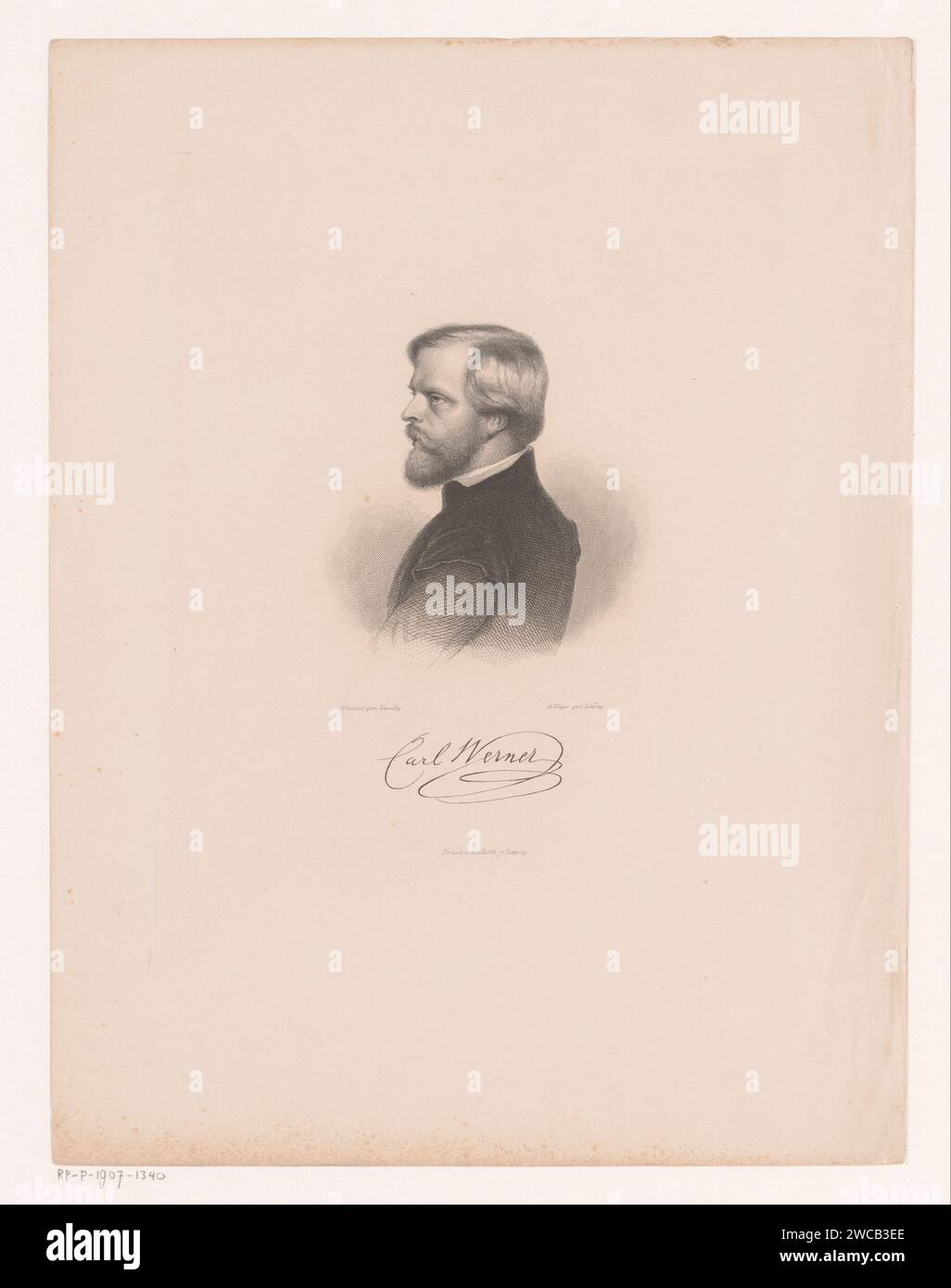 PortraT van Carl Werner, August Weger, After Ludwig Johann Passini, 1849 - 1892 print print ...