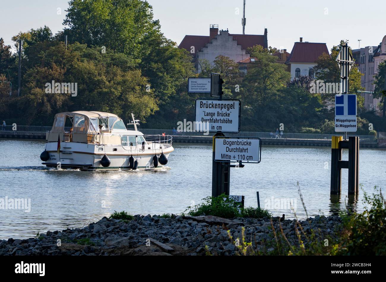 Small Motor Ship On The Way To The Bridge In Köpenick, Oberspree ...