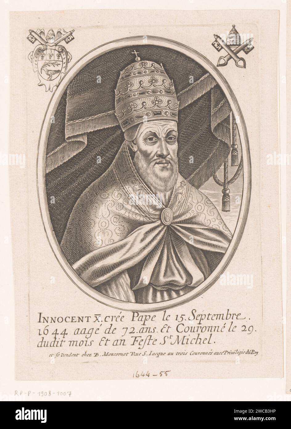 Portret van paus Innocentius X, anonymous, Balthazar Moncornet, 1624 ...
