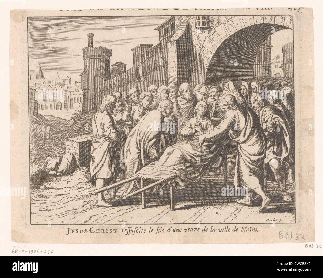 Opwekking the young man in Naïn, Pierre Duflos, 1752 - 1816 print ...