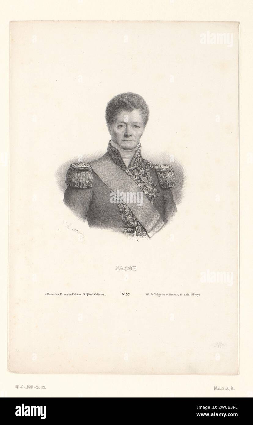 Portret van Louis Léon Jacob, Antoine Maurin, 1835 - 1851 print Under ...