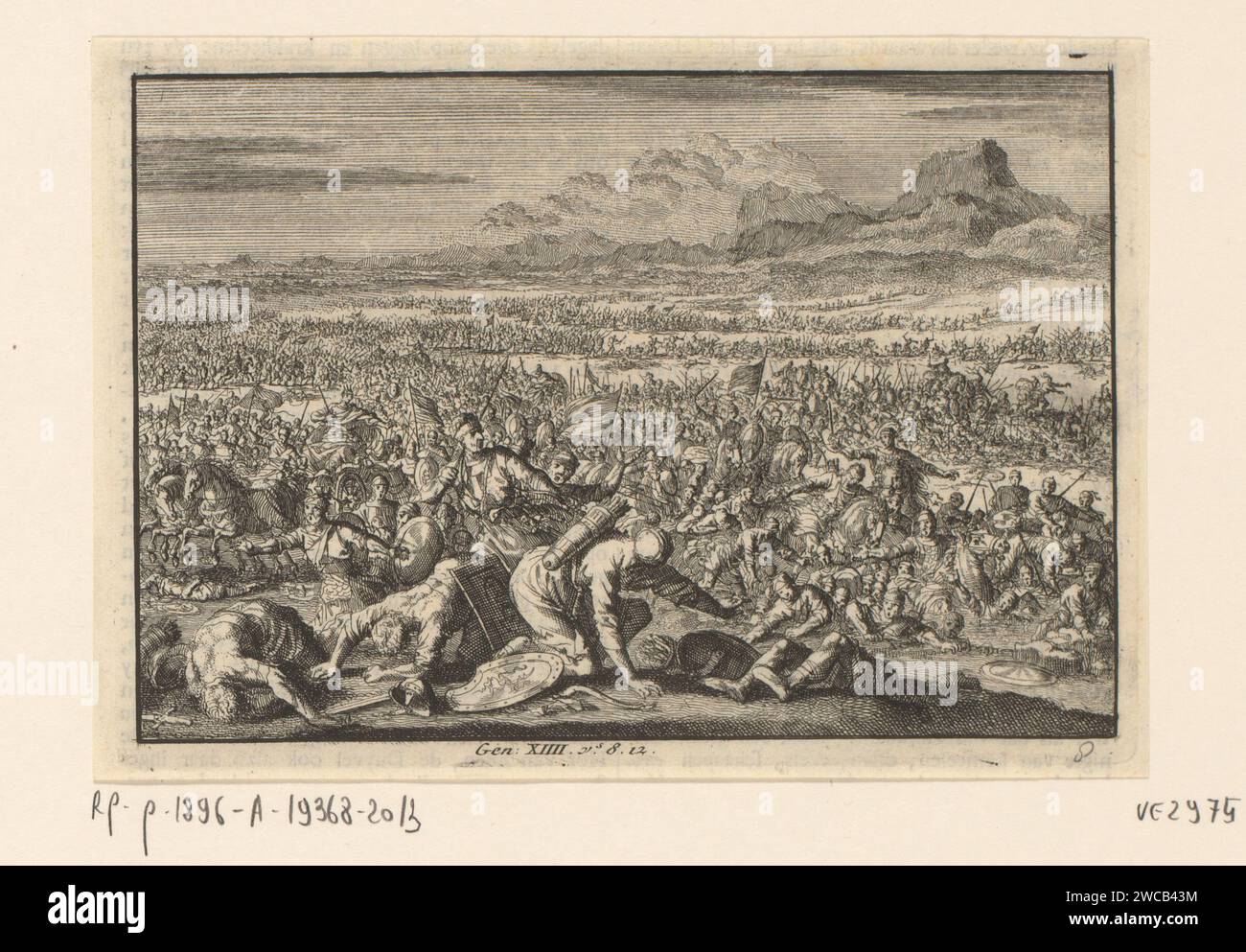 Armies of Sodom and Gomorra suffer a defeat, Jan Luyken, 1703 - 1762 ...