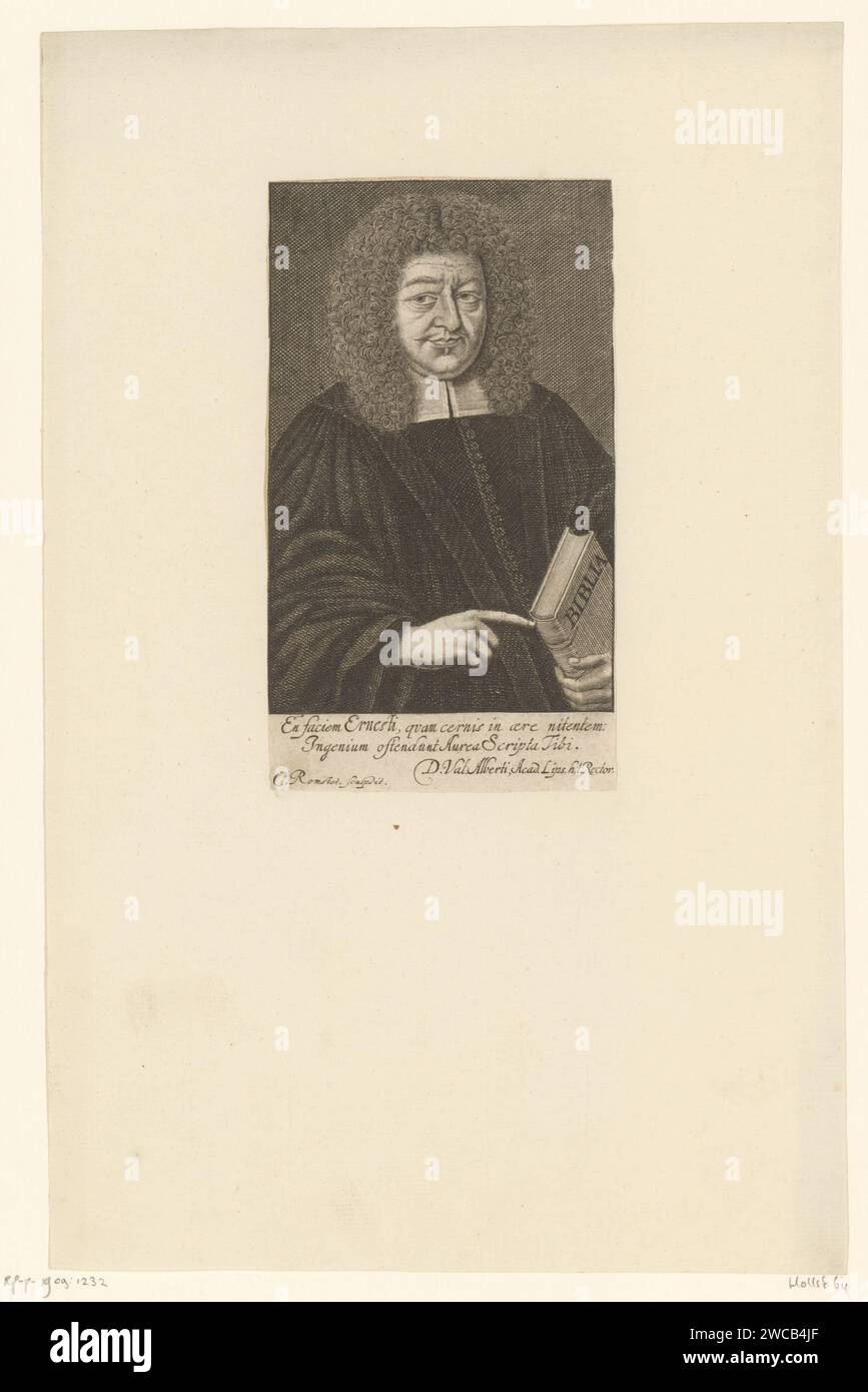 Portrait of Jacob Daniel Ernst, Christian Romstet, 1665 - 1721 print ...