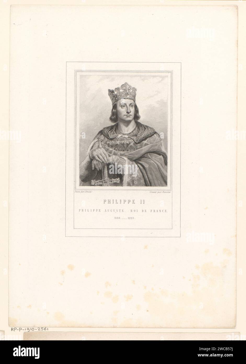 Portret van Filips II, Jacques Etienne Pannier, After Louis -Félix ...