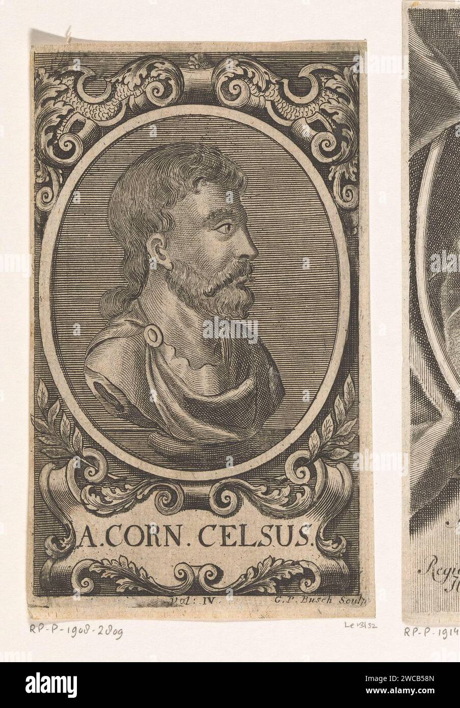 Portret van Cornelius Celsus, Georg Busch, 1719 print In the middle of ...
