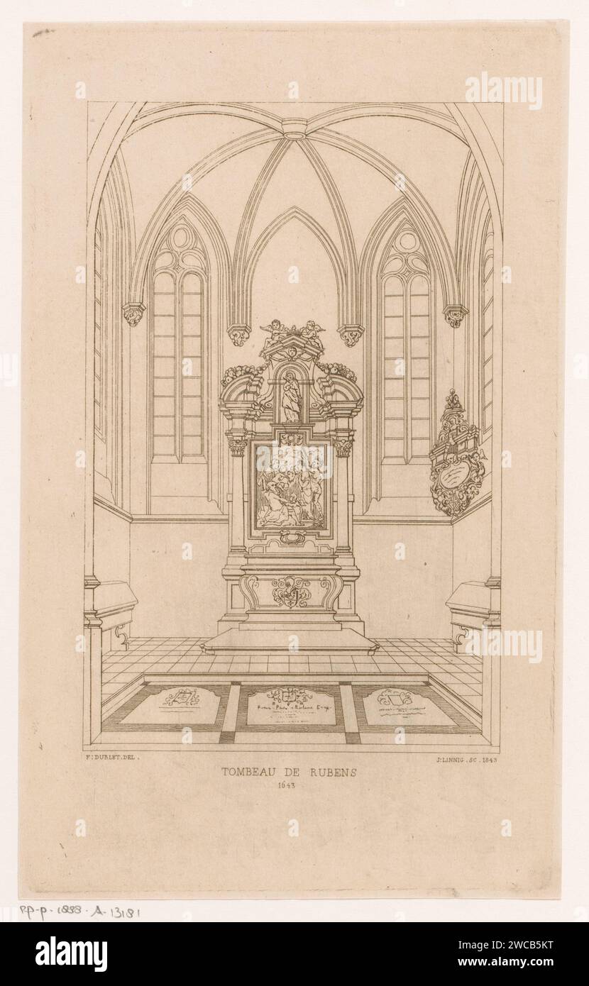 Burial chapel by Peter Paul Rubens, Jean Théodore Joseph Linnig, after ...