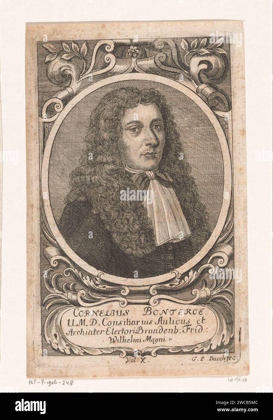 Portrait of Cornelis Bontekoe, Georg Paul Busch, 1722 print In the ...
