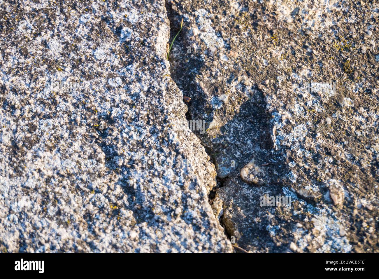 Old broken cement path on the street. Renovation concept. Textured ...