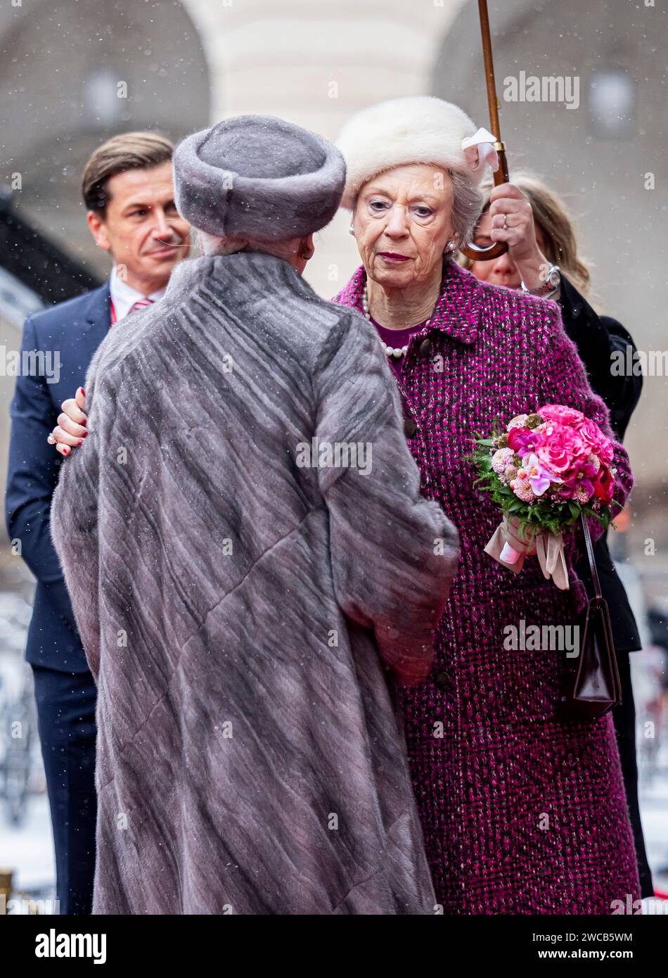 Copenhagen, Denmark. 15th Jan, 2024. King Frederik X, Queen Mary, Crown ...