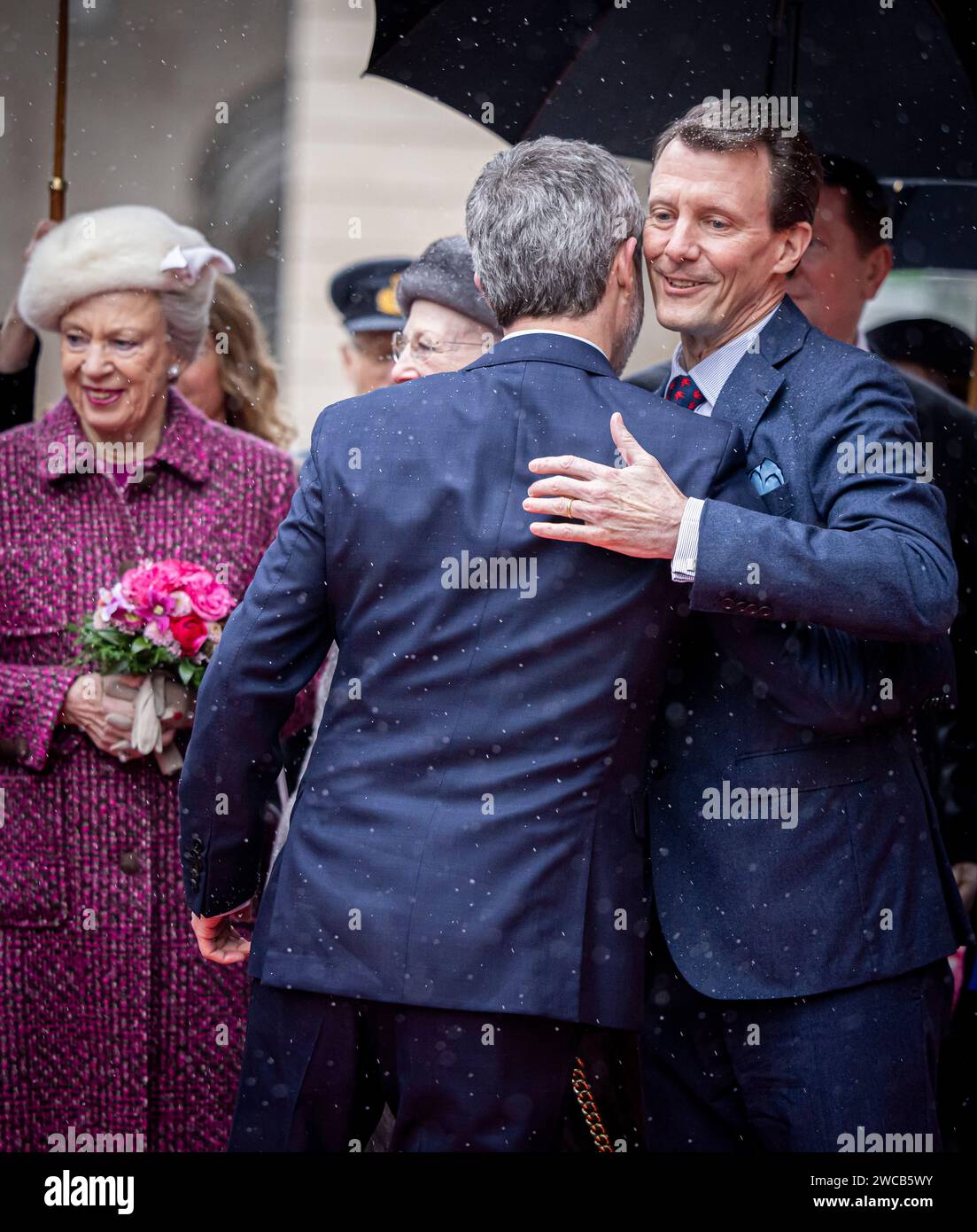 Copenhagen, Denmark. 15th Jan, 2024. King Frederik X, Queen Mary, Crown ...