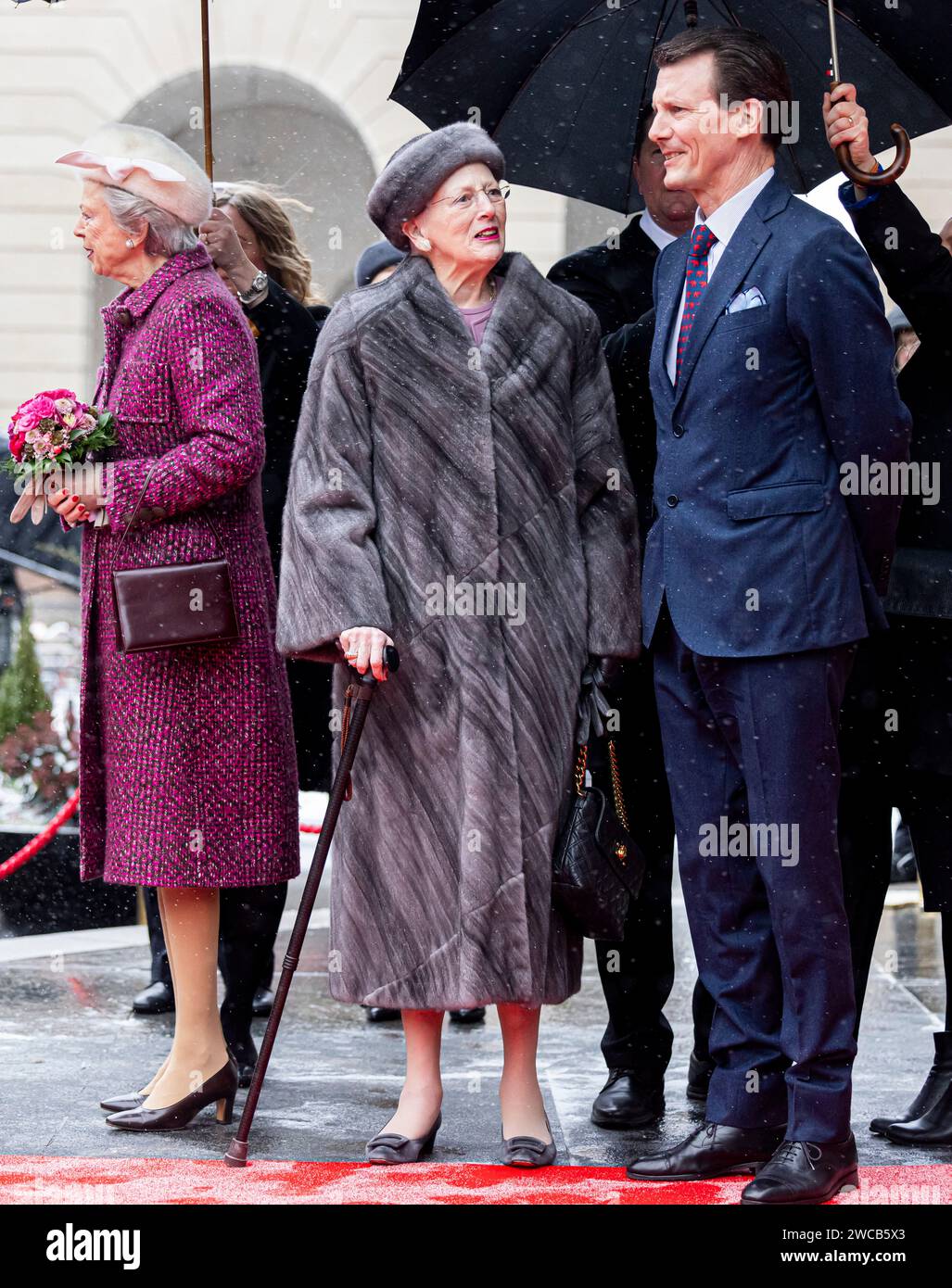 Copenhagen, Denmark. 15th Jan, 2024. King Frederik X, Queen Mary, Crown ...