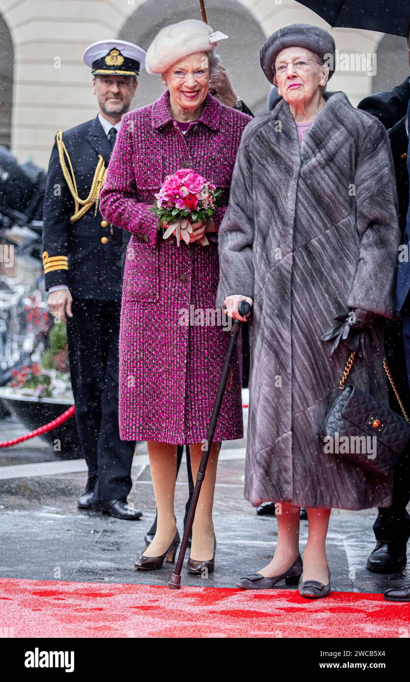 Copenhagen, Denmark. 15th Jan, 2024. King Frederik X, Queen Mary, Crown ...