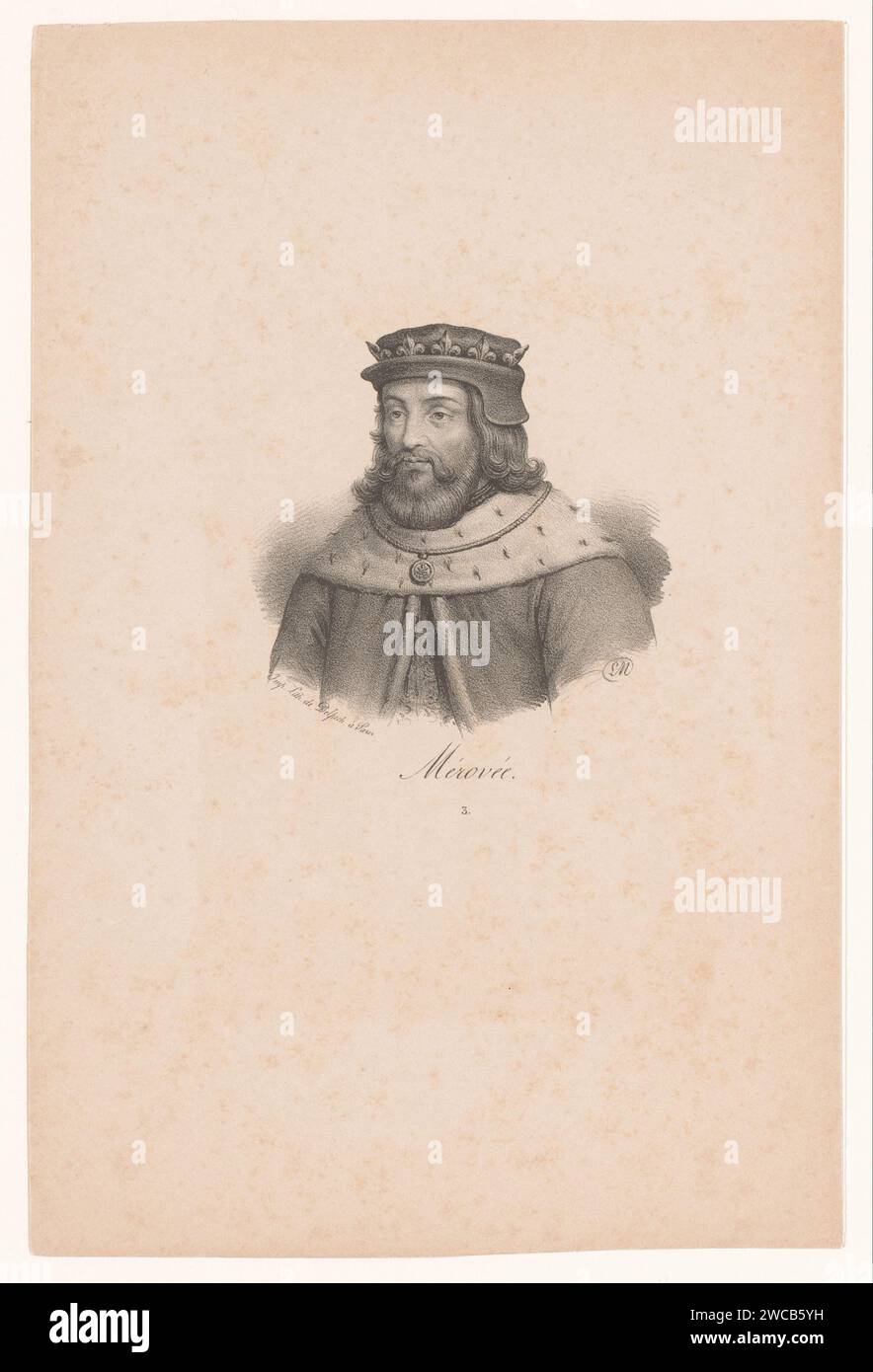 Portrait of Merovech, King of Franken, Nicolas Maurin, 1825 - 1842 ...