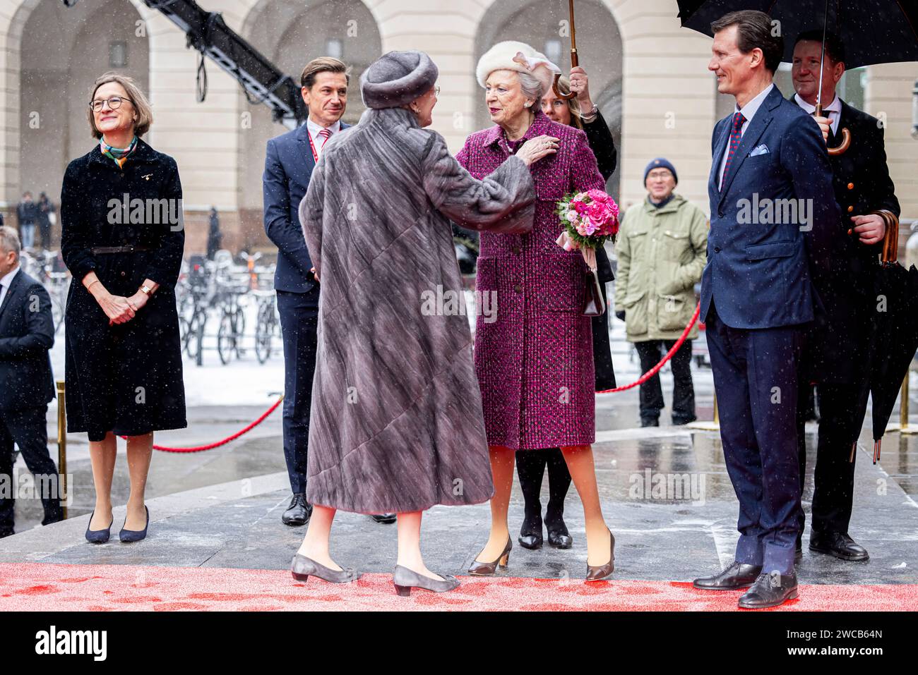 Copenhagen, Denmark. 15th Jan, 2024. King Frederik X, Queen Mary, Crown ...