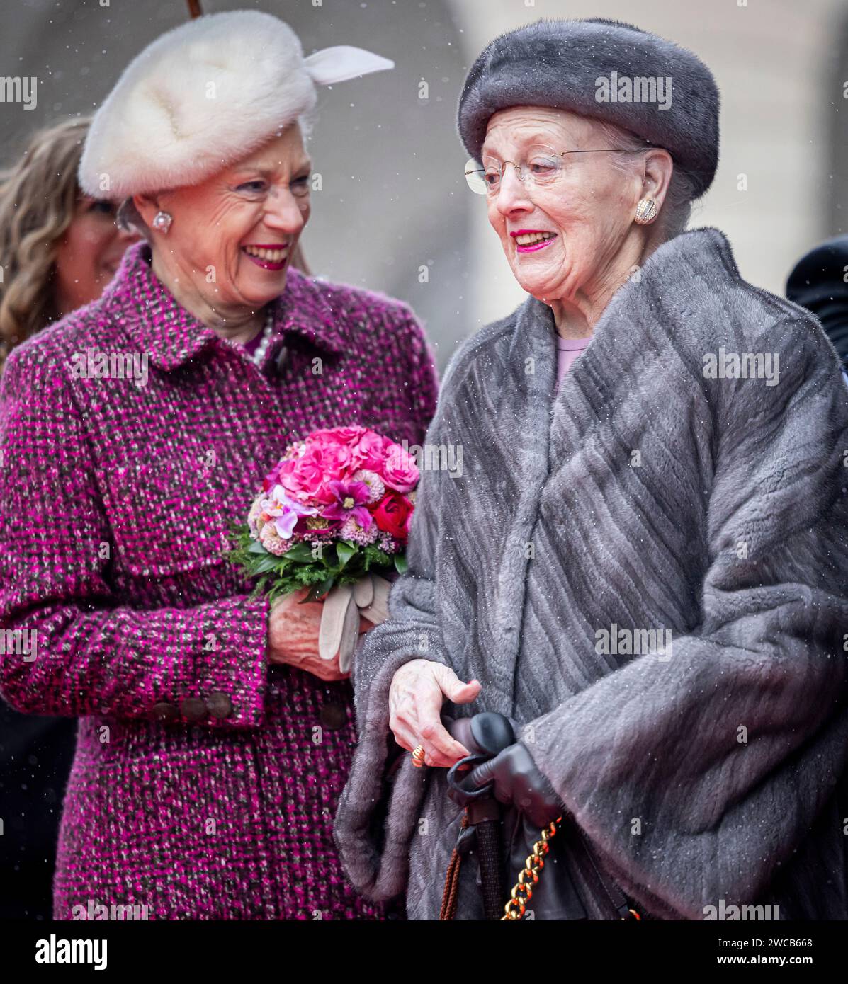 Copenhagen, Denmark. 15th Jan, 2024. King Frederik X, Queen Mary, Crown ...