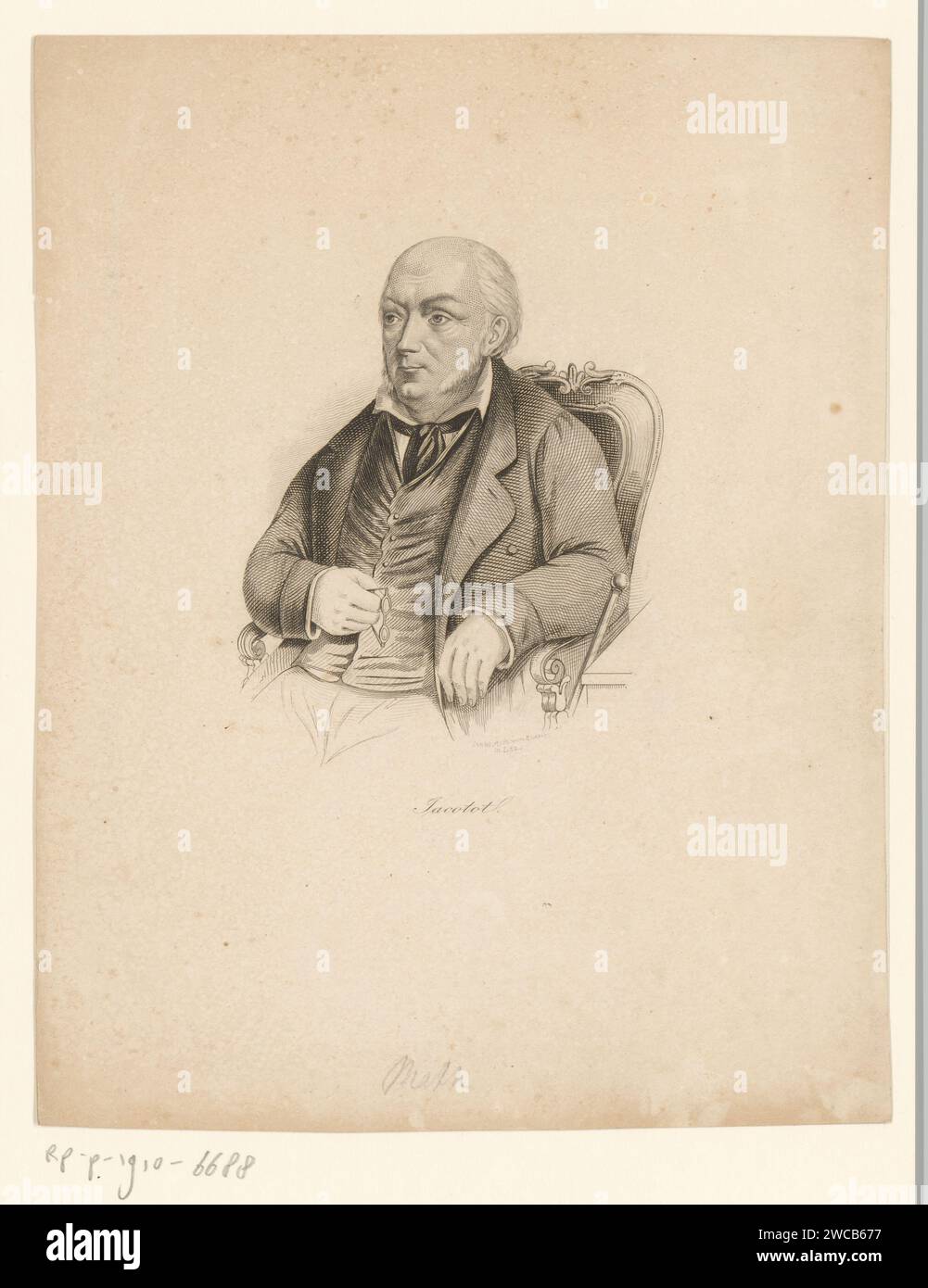 Portrait of Jean -Joseph Jacotot, F. Richter, 1800 - 1899 print paper ...