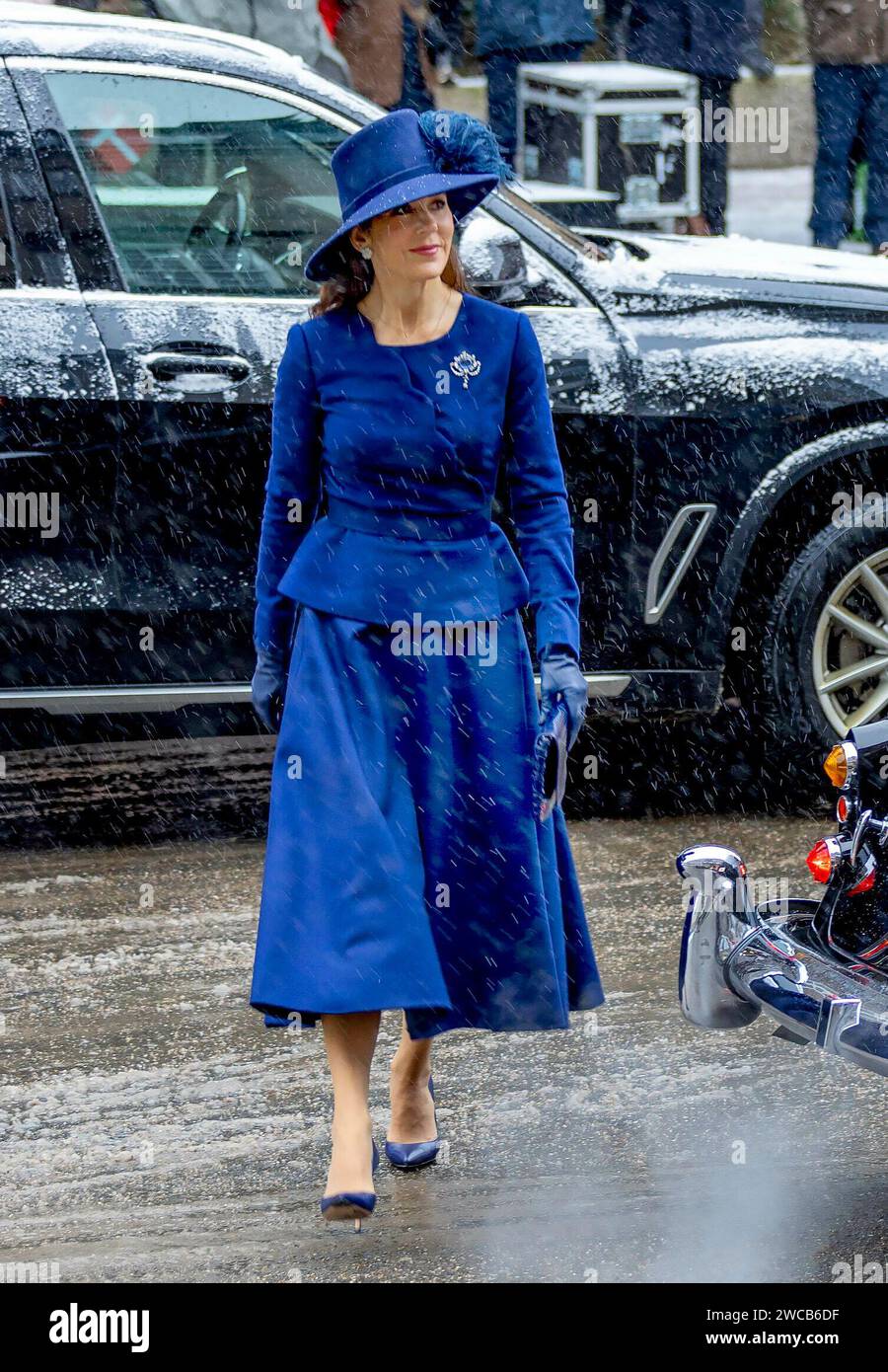 Queen Mary of Denmark arrives at the Parliament in Copenhagen, on ...