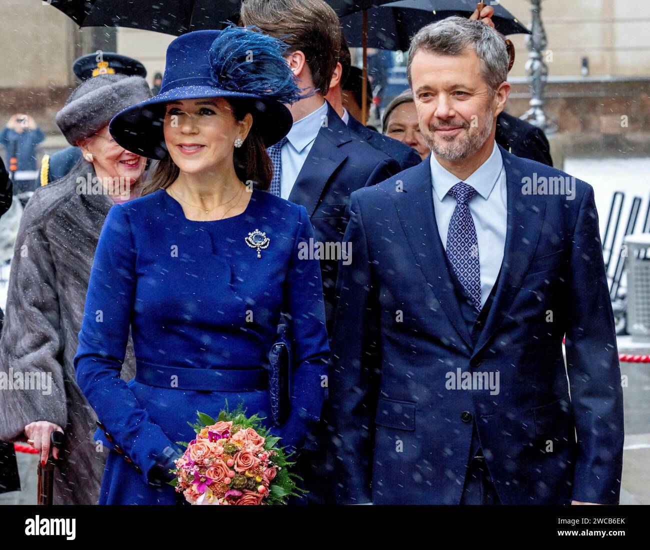 King Frederik X, Queen Mary, Queen Margrethe and Crown Prince Christian ...