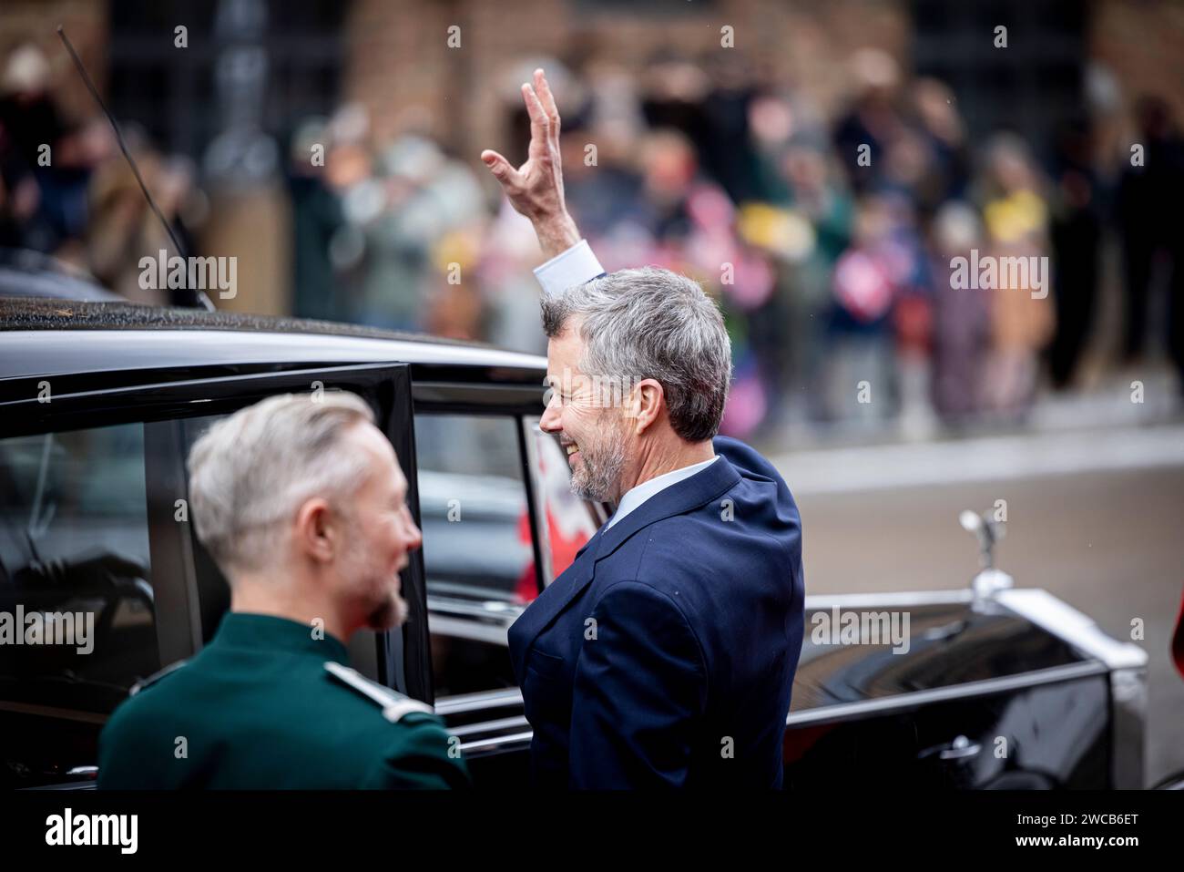 Copenhagen, Denmark. 15th Jan, 2024. King Frederik X, Queen Mary, Crown ...