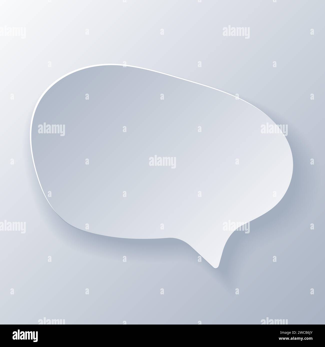 Papercut Grey White Speech Bubbles. 3D Papercraft cut talk frame icon ...