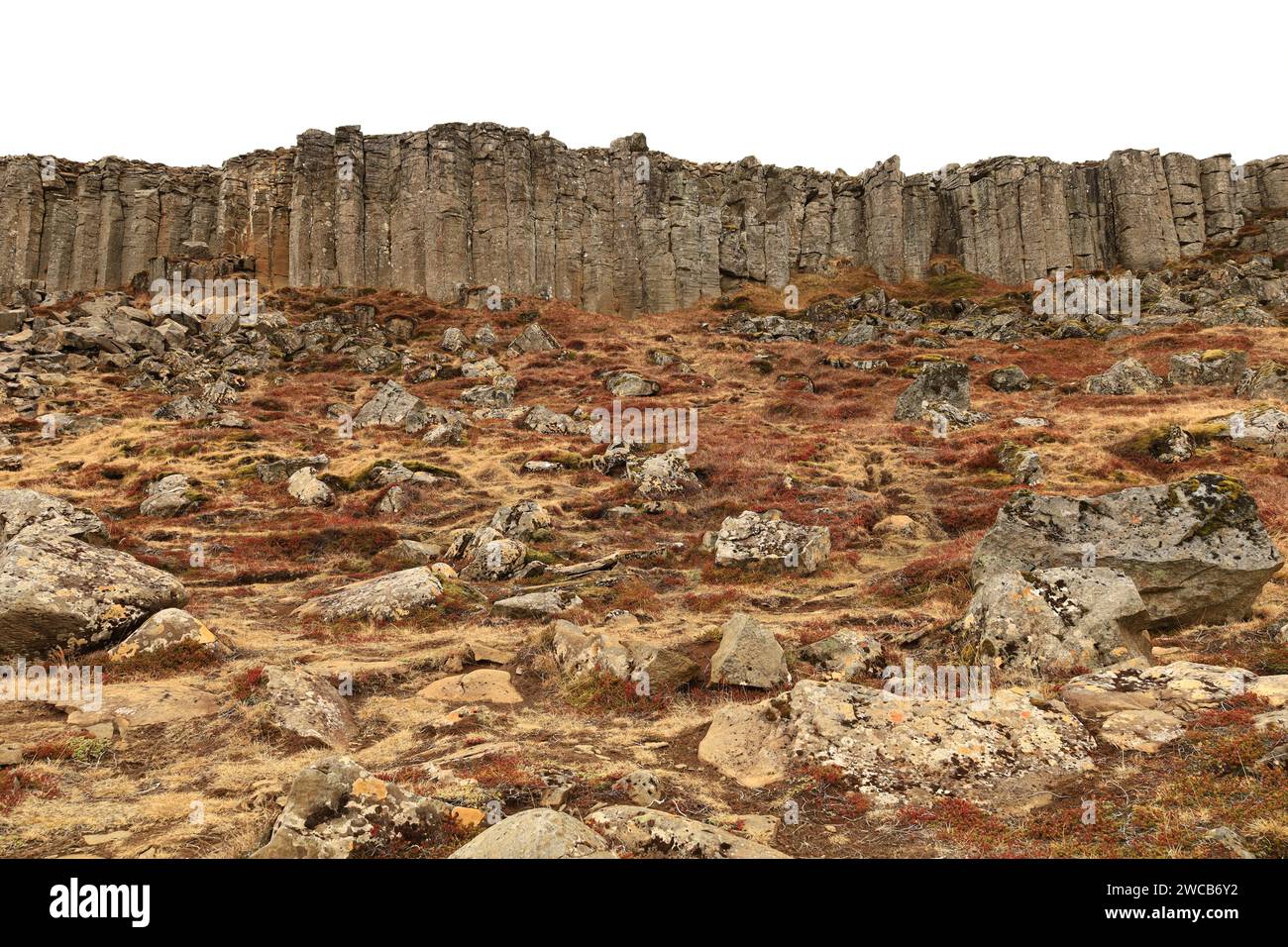 Gerðuberg is a cliff of dolerite, a coarse-grained basalt rock, located ...