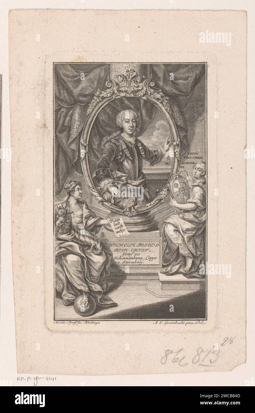 PortraT van Wilhelm Friedrich Ernst, Graf zu Schaumburg -Lippe, Martin ...