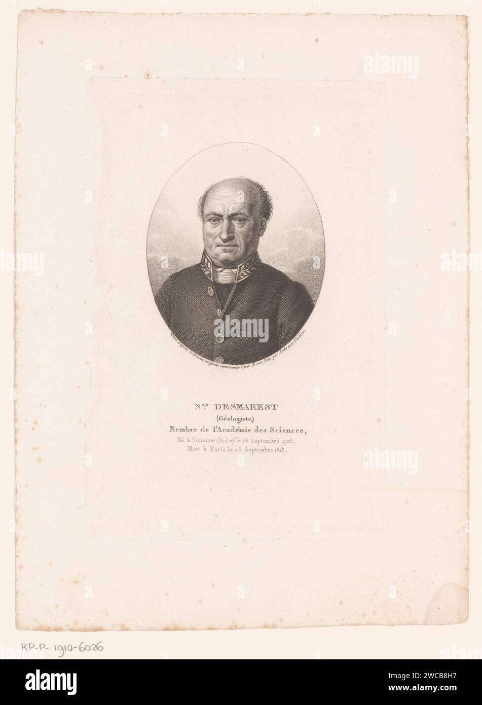 Portret van Nicolas Desmarest, Ambroise Tardieu, 1820 - 1828 print ...