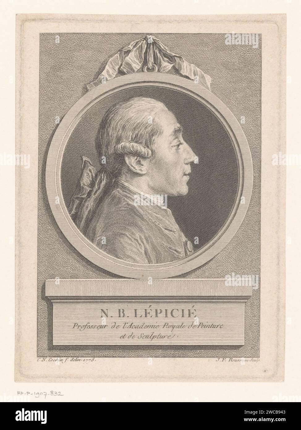 Portret van Nicolas Bernard Lépicié, Jean François Rousseau, After ...