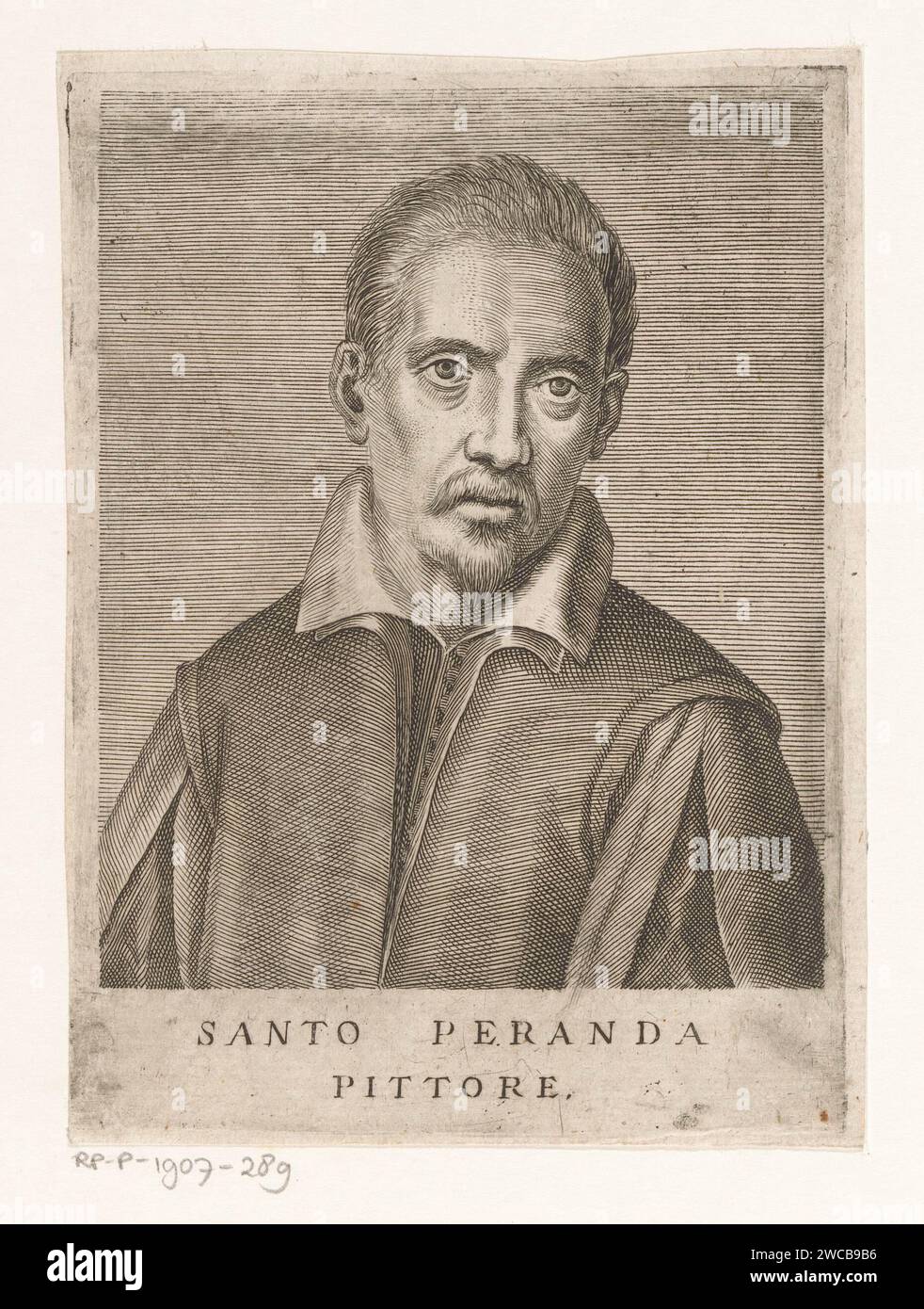 Portrait of painter Sante Peranda, monogrammist IP (Italy), c. 1600 - c ...