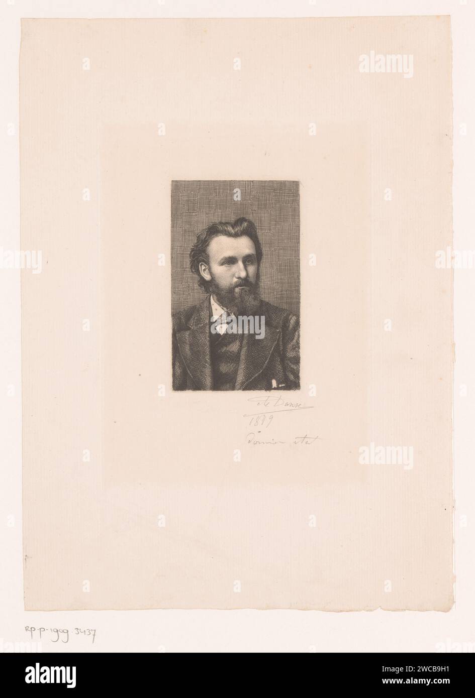 Portrayed van alexandre Batta, Auguste Danse, 1879 print paper etching ...