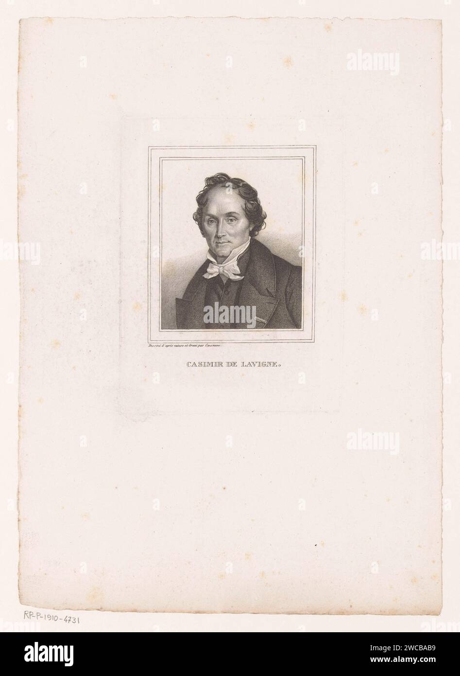 Portret van Casimir Delavigne, J.F. Cazenave, 1820 - 1843 print France ...