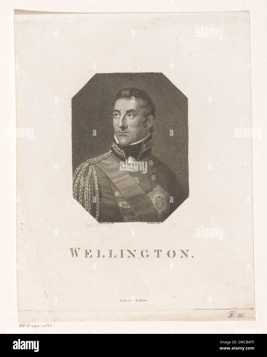 Portret van Arthur Wellesley, 1st Duke of Wellington, Johann Friedrich ...