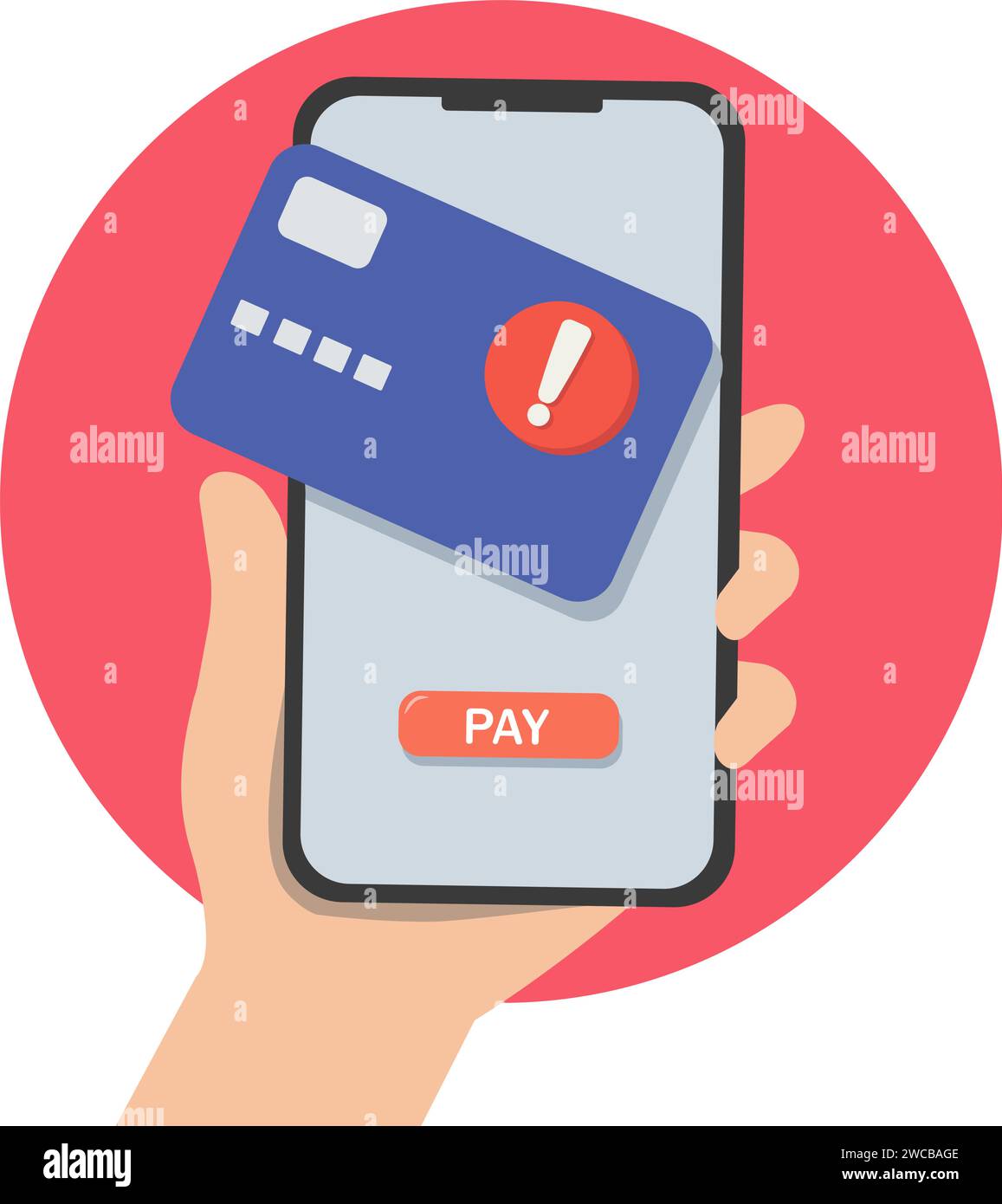 Contactless cashless payment with credit card on mobile phone. paying ...