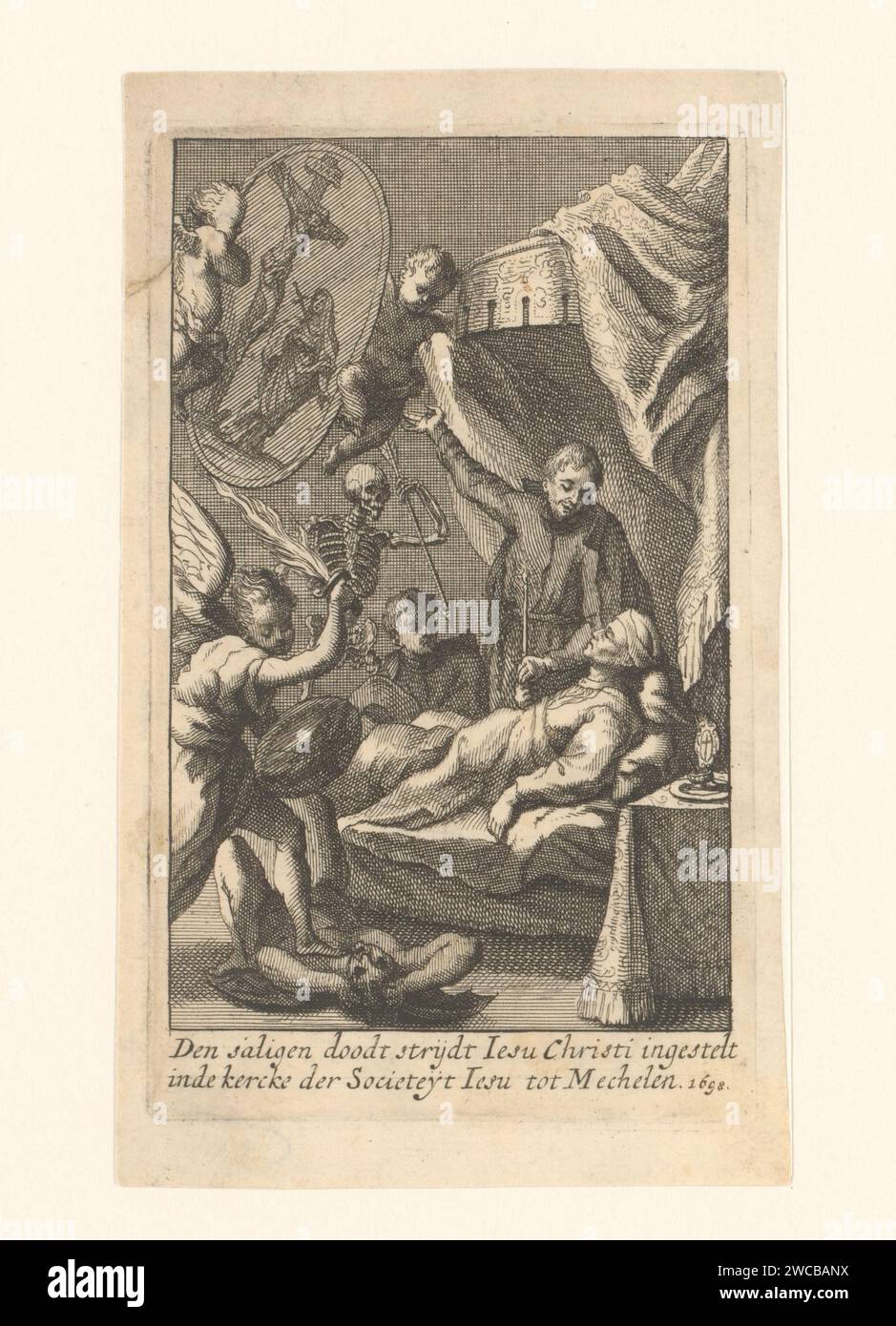 Man on his death bed gets a vision, Anonymous, 1698 - 1700 print ...