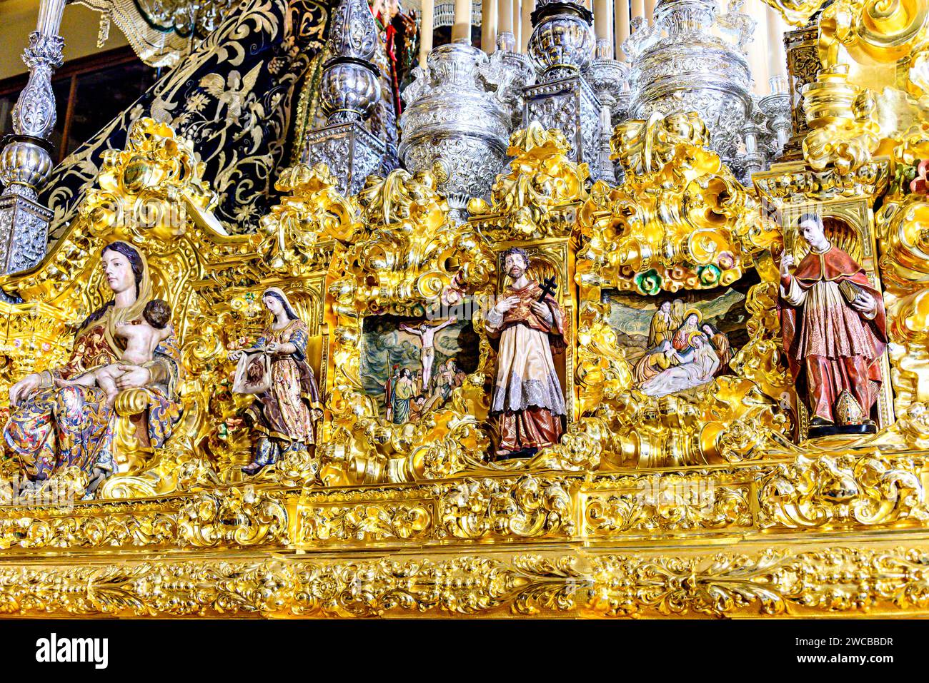 Malaga, Andalusia, Spain; April 4, 2023: Holy Week, passage of the ...