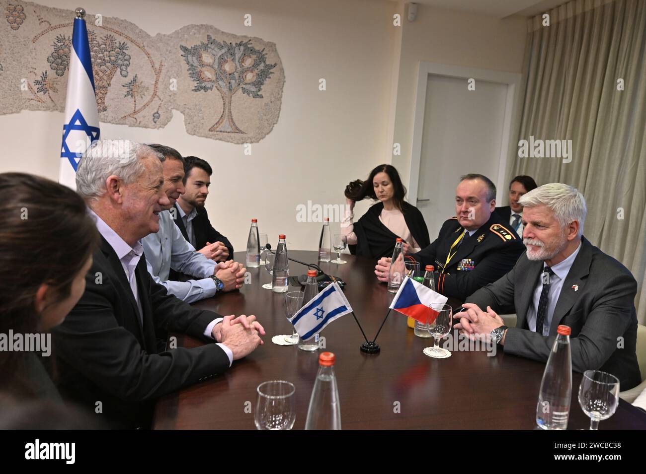 Jerusalem, Israel. 15th Jan, 2024. Czech President Petr Pavel, right ...