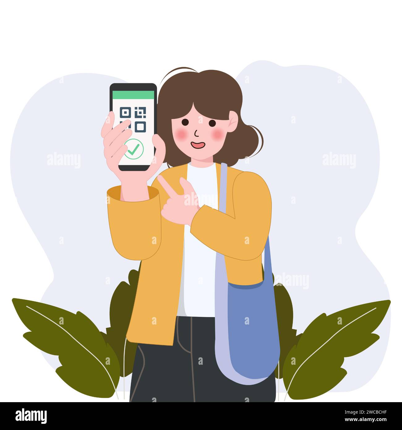 Cashless payment system. People use phone for scan and pay with qr code ...