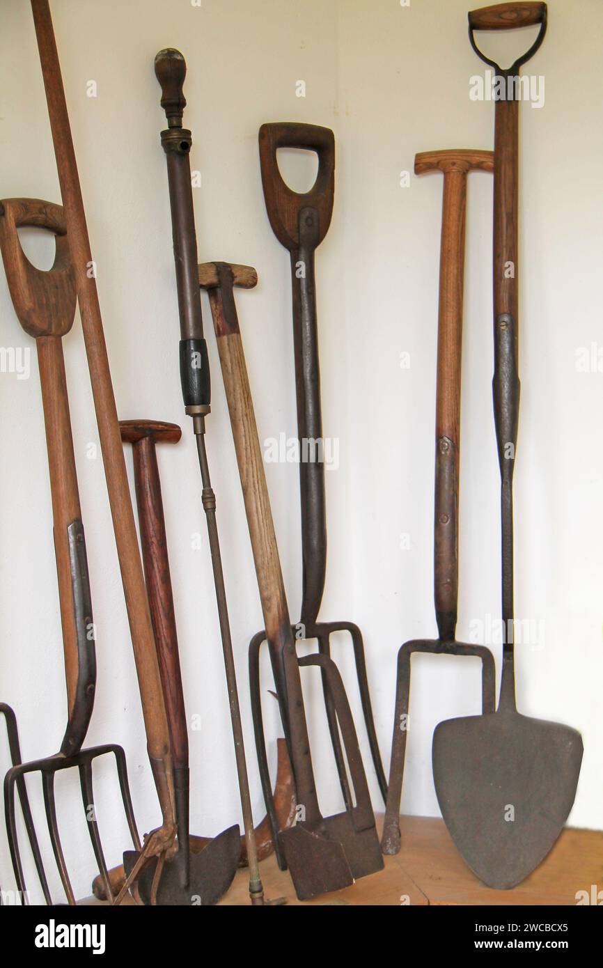 A Collection of Various Vintage Gardening Tools Stock Photo - Alamy