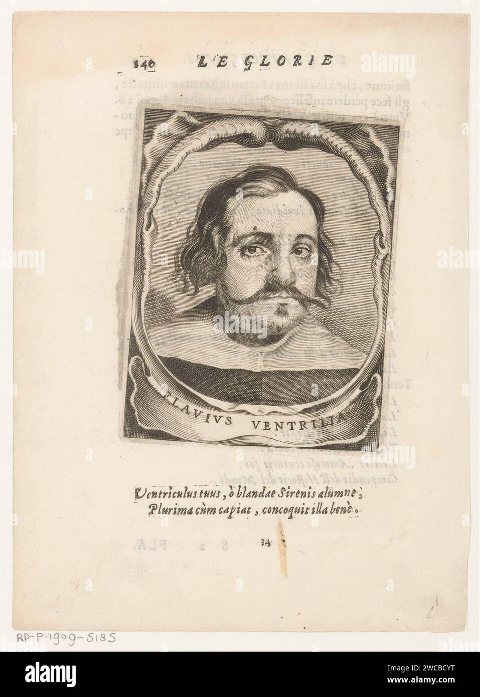 Portret Van Flavio Ventriglia, Giacomo Piccini, 1647 print Venice paper ...